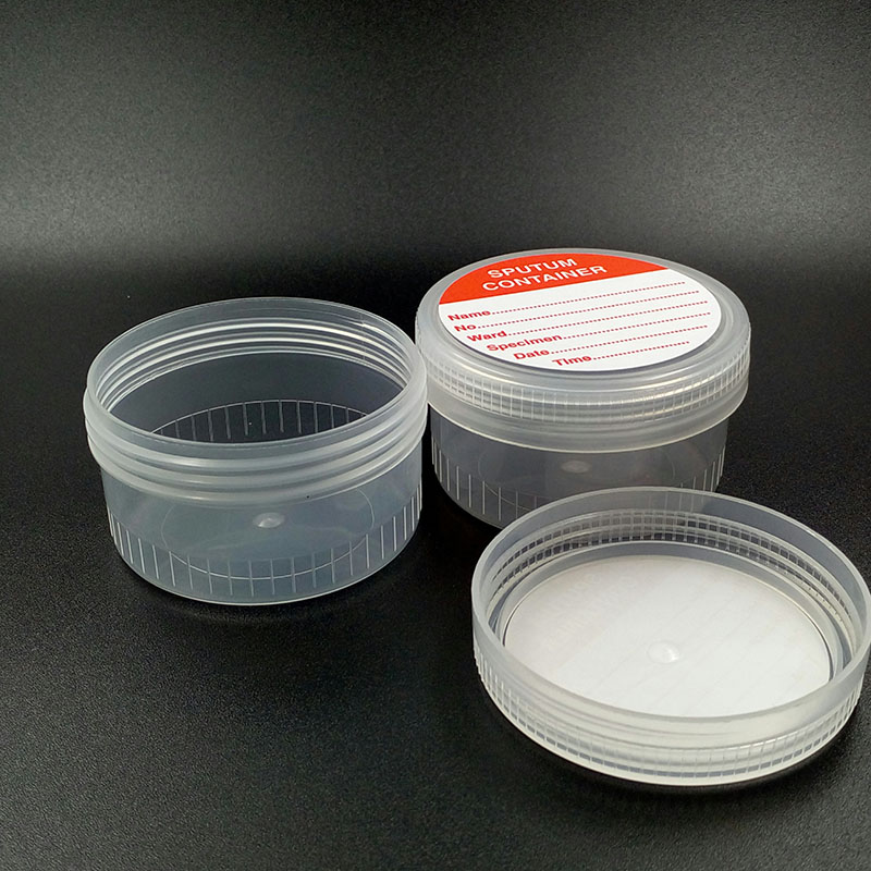 Sputum cup, low form, screw cap ,pp, 50ml, 55x31mm - Labchem Catalog