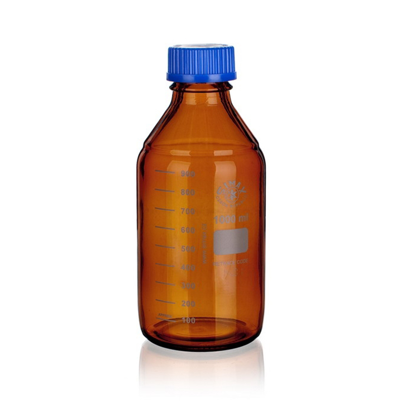 Bottle Laboratory Amber Blue Screw Cap And Pouring Ring Labchem Catalog
